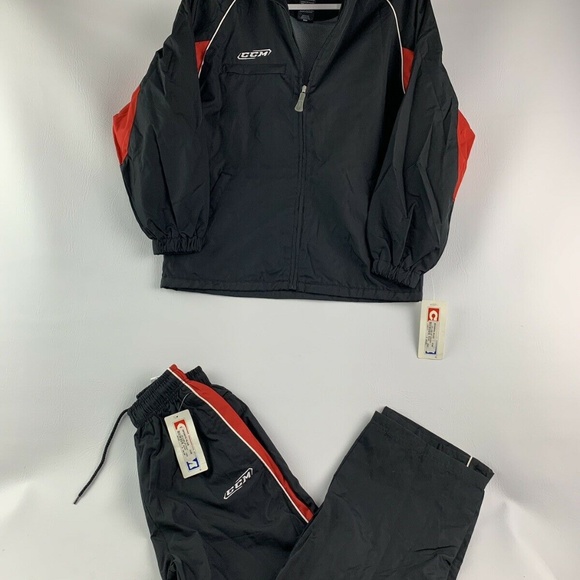 CCM | Matching Sets | Vintage Ccm Youth Full Zip Warm Up Suit Red Blk ...